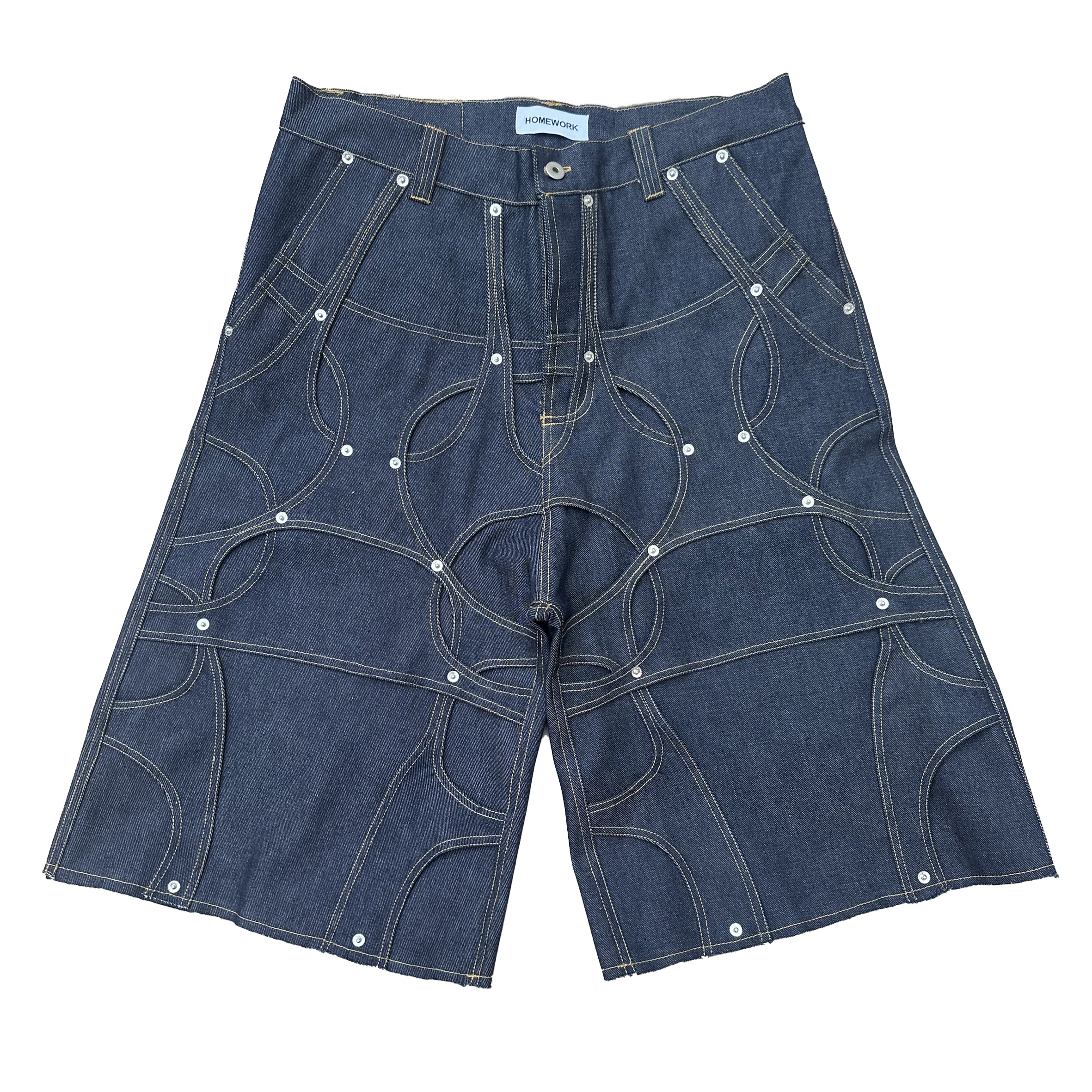 RAW DENIM ABSTRACT SHORTS BLUE – HOMEWORK